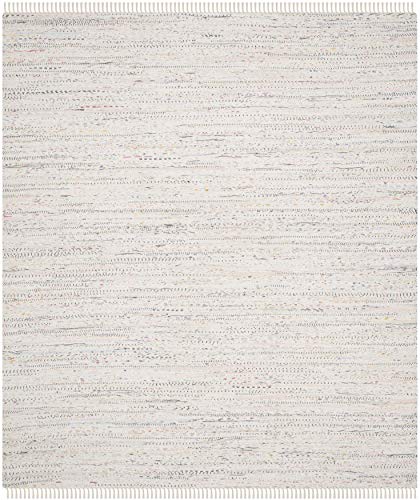 SAFAVIEH Rag Rug Collection 8' x 10' Ivory/Multi RAR121G Handmade Boho Stripe Cotton Area Rug