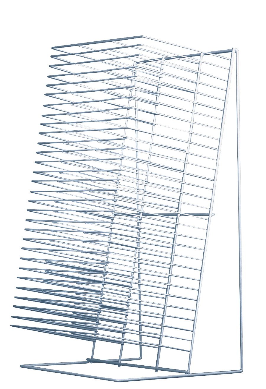 Sax - 214602 Single-Slide Table Top Drying Rack, 30 Shelves, 8 x 12 Inches, Steel