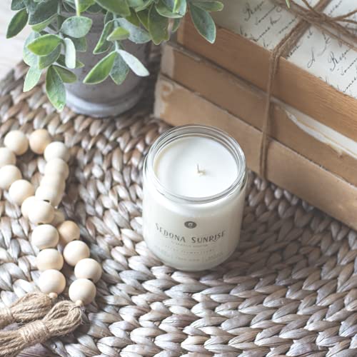 Sedona Sunrise Scented Candle Cactus Flower + Jade + Agave + Aloe | Aromatherapy Soy Candle | Valentines Day Gift - 8 oz.