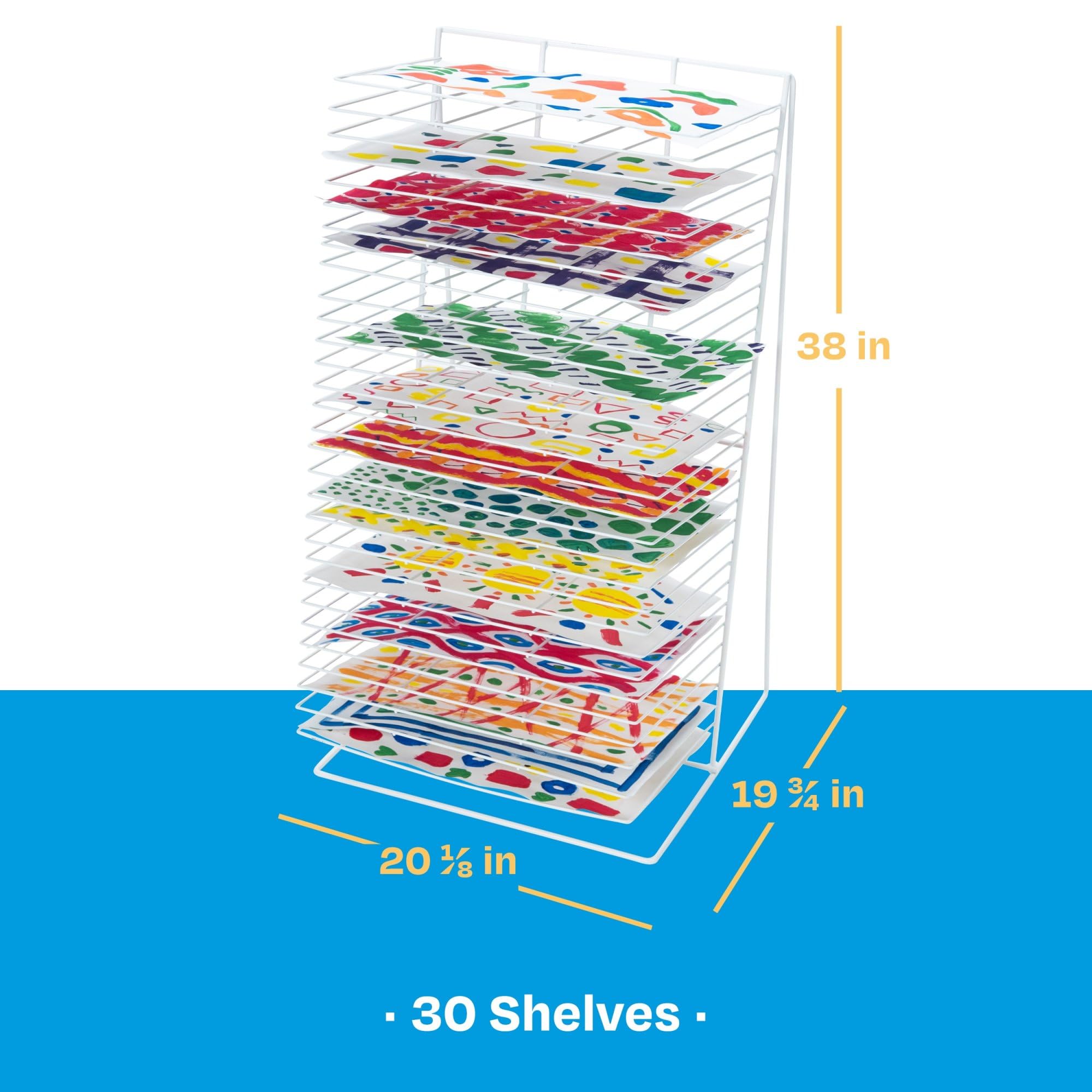 Sax - 214602 Single-Slide Table Top Drying Rack, 30 Shelves, 8 x 12 Inches, Steel