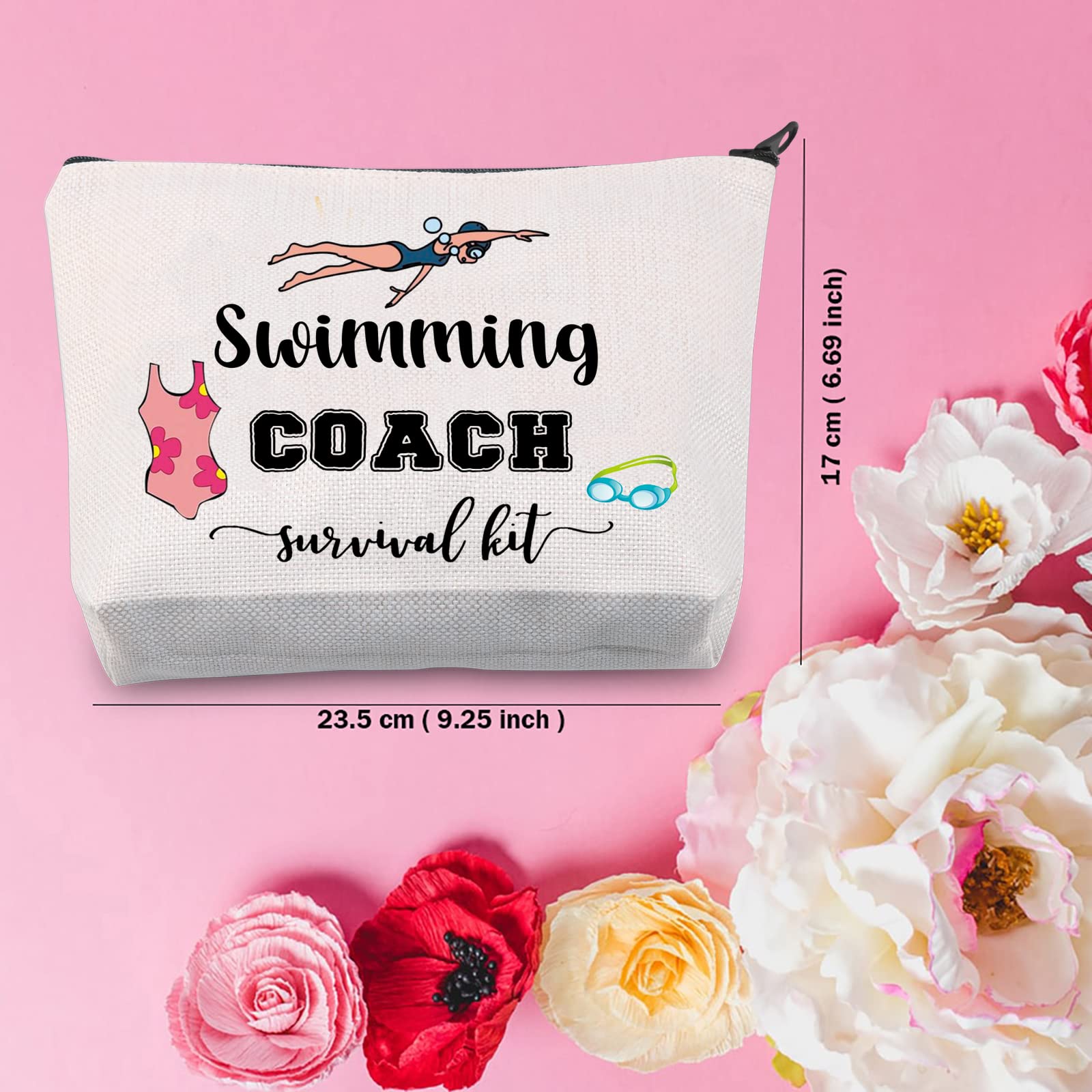 TSOTMO Swimming Gift Swim Zipper Pouch For Swimming Coach Swimming Coach Survival Kit Cosmetic Bag Thank You Gift (Swimming kit)