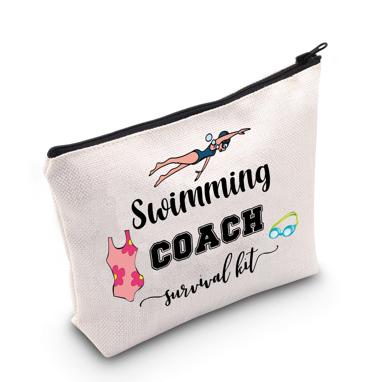 TSOTMO Swimming Gift Swim Zipper Pouch For Swimming Coach Swimming Coach Survival Kit Cosmetic Bag Thank You Gift (Swimming kit)