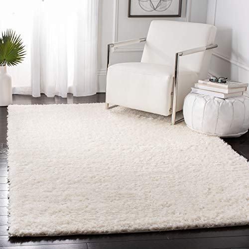 SAFAVIEH Madrid Shag Collection 9' x 12' Aqua MDG256J Solid Non-Shedding Living Room Bedroom Dining Room Entryway Plush 1.6-inch Thick Area Rug