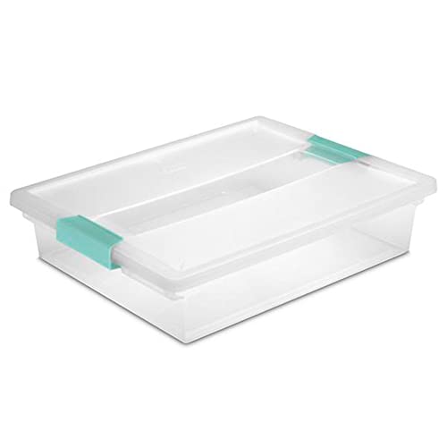 Sterilite Large Clip (6 Pack) & Small Clip (6 Pack) Clear Plastic Storage Organizer Tote Container Bin Box for Home Office Organization and Storage