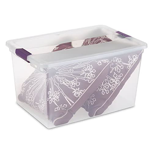 Sterilite 66 Quart Clear Latch Lid Storage Container Tote, 6 Pack, and 6 Quart Clear Latch Lid Storage Container Tote, 12 Pack for Home Organization