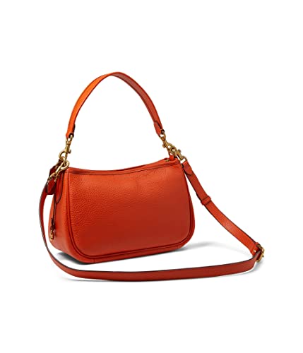 Coach Soft Pebble Leather Cary Crossbody Bag for Women Offers Zipper Closure with Detachable Strap Sun Orange One Size One Size