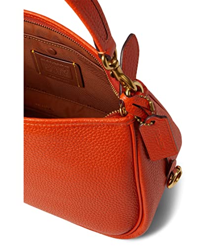 Coach Soft Pebble Leather Cary Crossbody Bag for Women Offers Zipper Closure with Detachable Strap Sun Orange One Size One Size