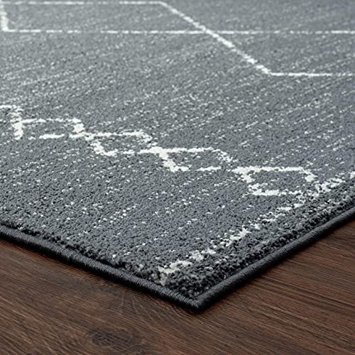 LUXE WEAVERS Daphnes Anthracite 5x7 Boho Moroccan Geometric Area Rug