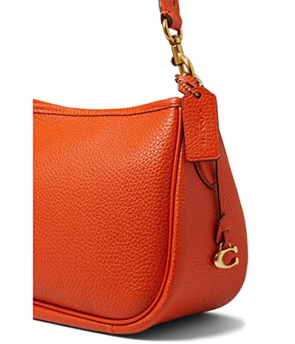Coach Soft Pebble Leather Cary Crossbody Bag for Women Offers Zipper Closure with Detachable Strap Sun Orange One Size One Size
