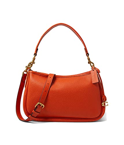 Coach Soft Pebble Leather Cary Crossbody Bag for Women Offers Zipper Closure with Detachable Strap Sun Orange One Size One Size