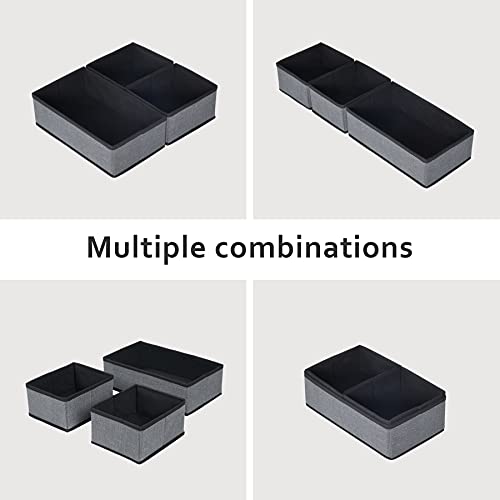 Utureal Set of 3 Foldable Storage Cubes, Fabric Storage Box Desk Organizers for Home and Office, Storage Bins for Cabinet Shelves Closet Drawer Organizing, Toys, Clothes Storage Container (Dark Grey)