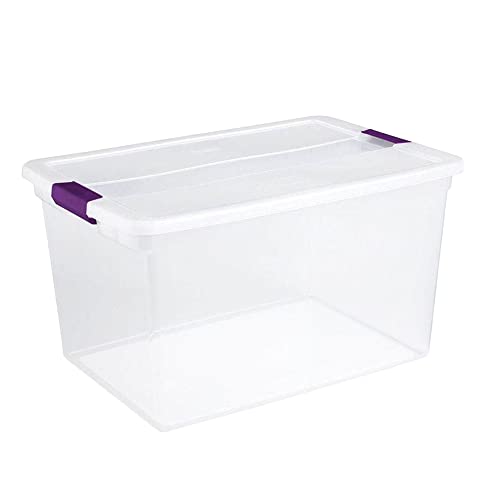 Sterilite 66 Quart Clear Latch Lid Storage Container Tote, 6 Pack, and 6 Quart Clear Latch Lid Storage Container Tote, 12 Pack for Home Organization
