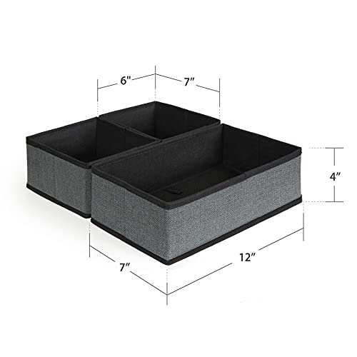 Utureal Set of 3 Foldable Storage Cubes, Fabric Storage Box Desk Organizers for Home and Office, Storage Bins for Cabinet Shelves Closet Drawer Organizing, Toys, Clothes Storage Container (Dark Grey)