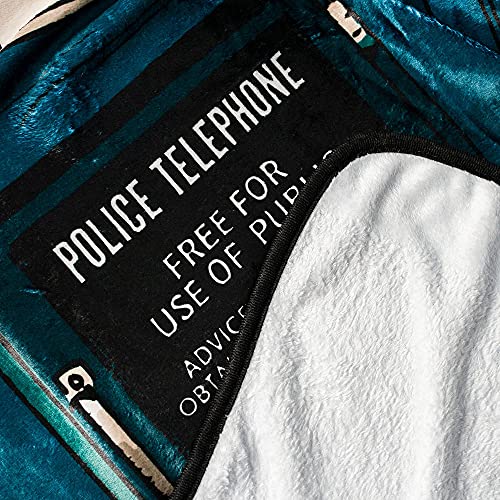 Surreal Entertainment Doctor Who TARDIS Oversized Plush Throw Blanket | Cozy Sherpa Cover For Sofa, Bed | Super Soft Fleece Blanket | Official BBC One Collectible | 45 x 60 Inches, Blue, One Size