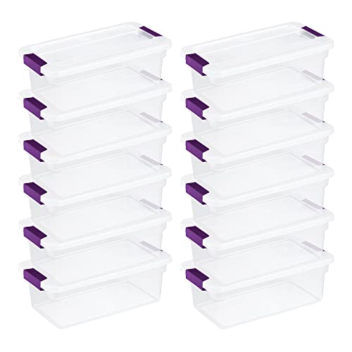 Sterilite 66 Quart Clear Latch Lid Storage Container Tote, 6 Pack, and 6 Quart Clear Latch Lid Storage Container Tote, 12 Pack for Home Organization
