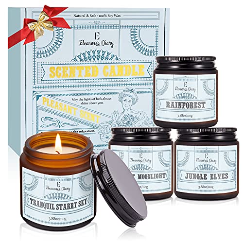 Scented Candles Gift Set, Eleanore's Diary Aroma Candles Easter Gifts for Women, Natural Soy Wax Handmade Aromatherapy Candle, Candles for Home Scented, Anniversary Birthday Bath Gifts