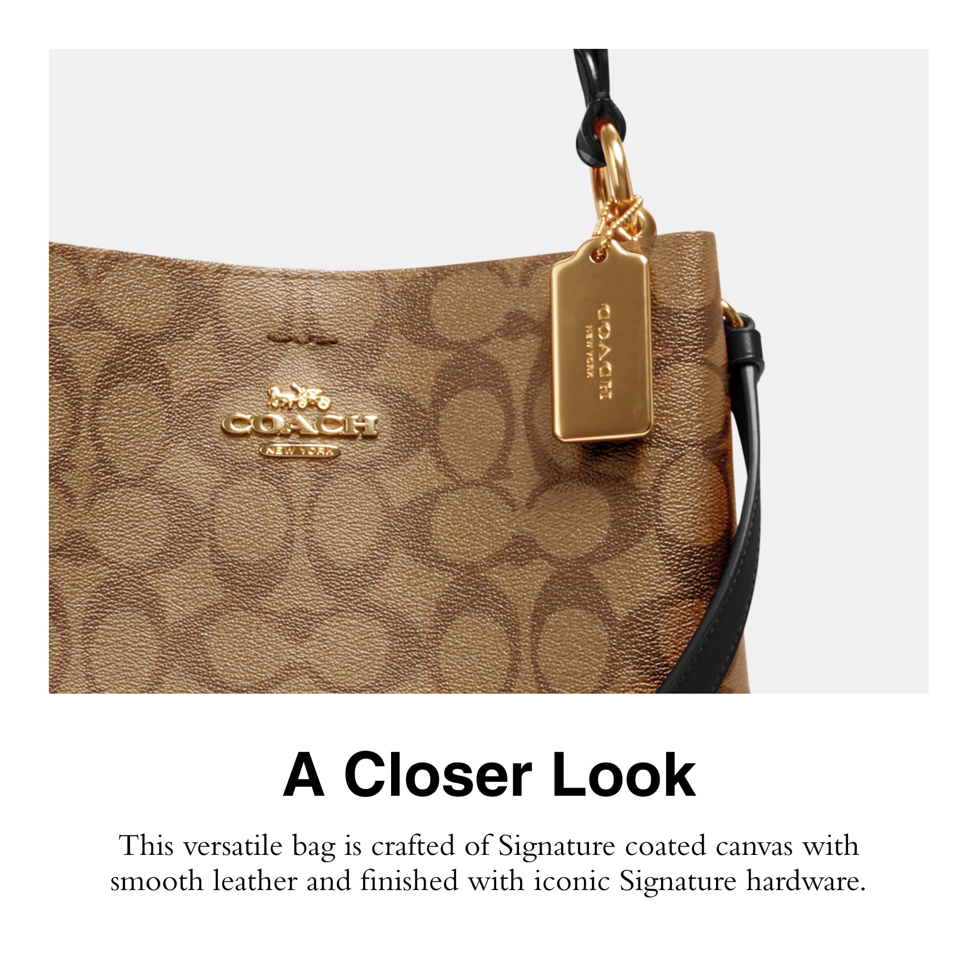 COACH Town Bucket Bag, Khaki Black