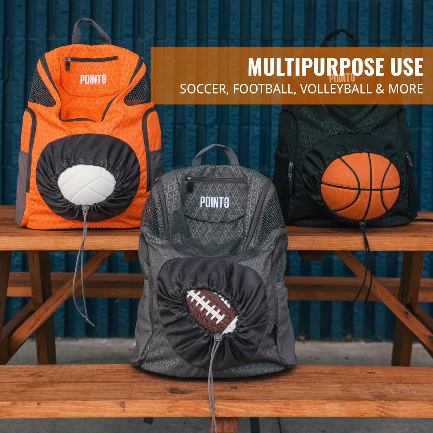 Point 3 Miami Heat Road Trip 2.0 Backpack Basketball Backpack with Drawstrong Closure | Ventilated Mesh Shoe Pocket Compartment | Black