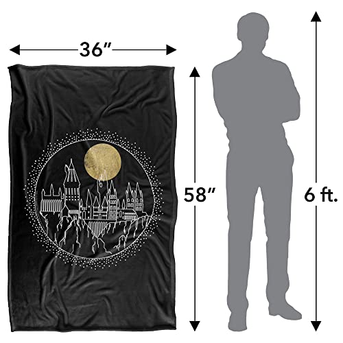 Harry Potter Blanket, 36"x58", Hogwarts Full Moon Line Art, Silky Touch Super Soft Throw Blanket