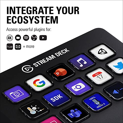 Elgato Stream Deck MK.2 – Studio Controller, 15 macro keys, trigger actions in apps and software like OBS, Twitch, YouTube and more, works with Mac and PC
