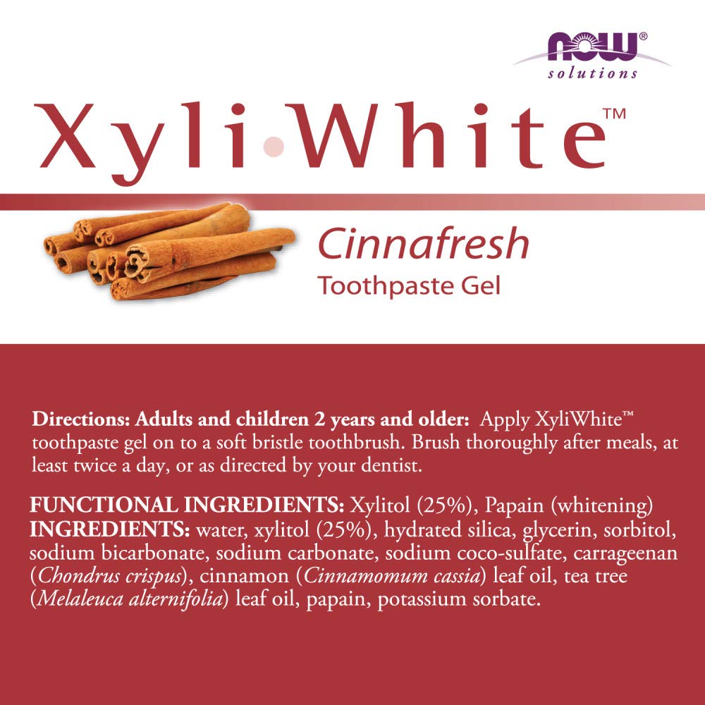 NOW FOODS Xyliwhite Cinnafresh Toothpt, 6.4 OZ