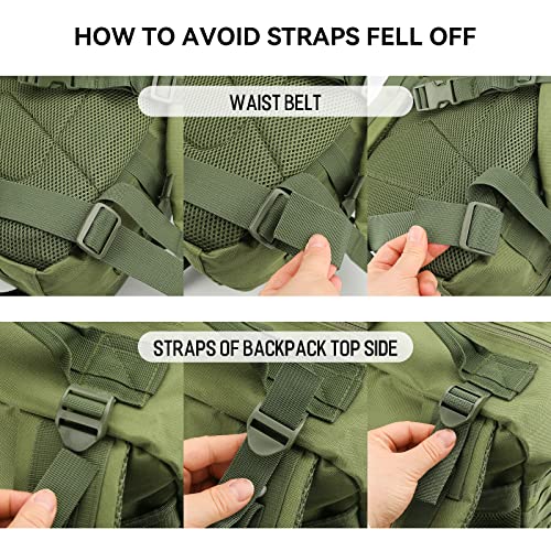 REEBOW GEAR Military Tactical Backpack Large Army 3 Day Assault Pack Molle Bag Boys Backpacks for School Army Green