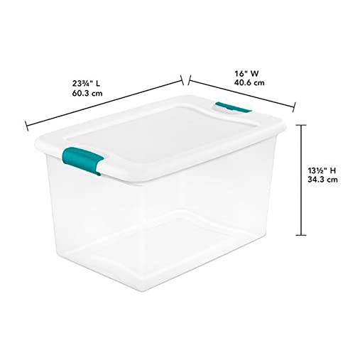 Sterilite Multi Pack 64 Quart & 32 Quart Plastic Stacking Storage Container Box with Latching Lid for Home, Office, or Garage Organization, 12 Pack
