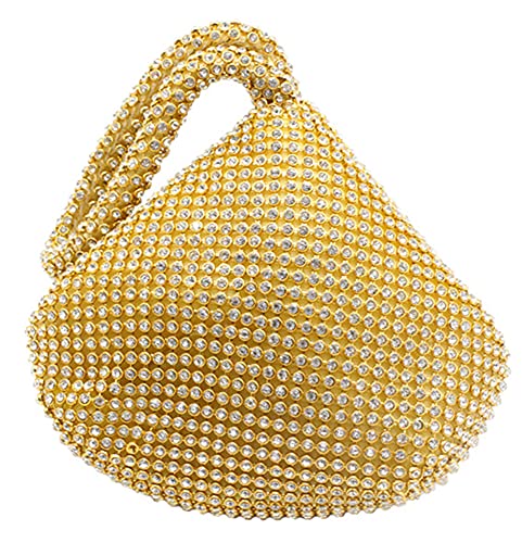Women's Evening Clutch Bag Girls Sparkling Handbag Bag Bling Bling Rhinestones Wedding Prom Party Club Purses (Gold)âŚ