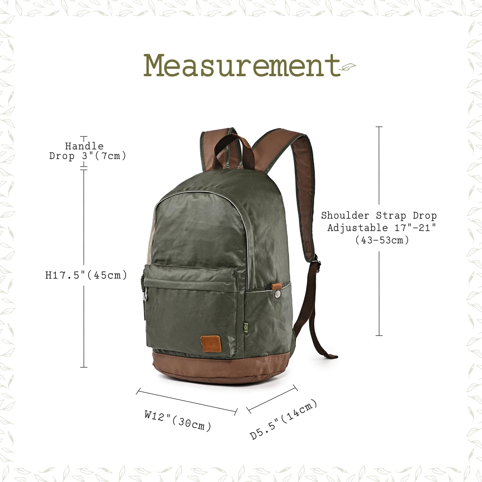 TSD Urban Canvas Backpack,Durable Hiking Lightweighted Casual Daypack Backpacks,Sturdy Travel Backpack Perfect for Work and Travel
