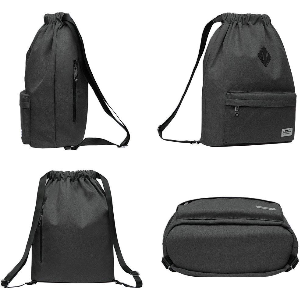 KAUKKO Drawstring Sports Backpack Gym Yoga Bag Shoulder Rucksack for Men and Women(1031-Armygreen)