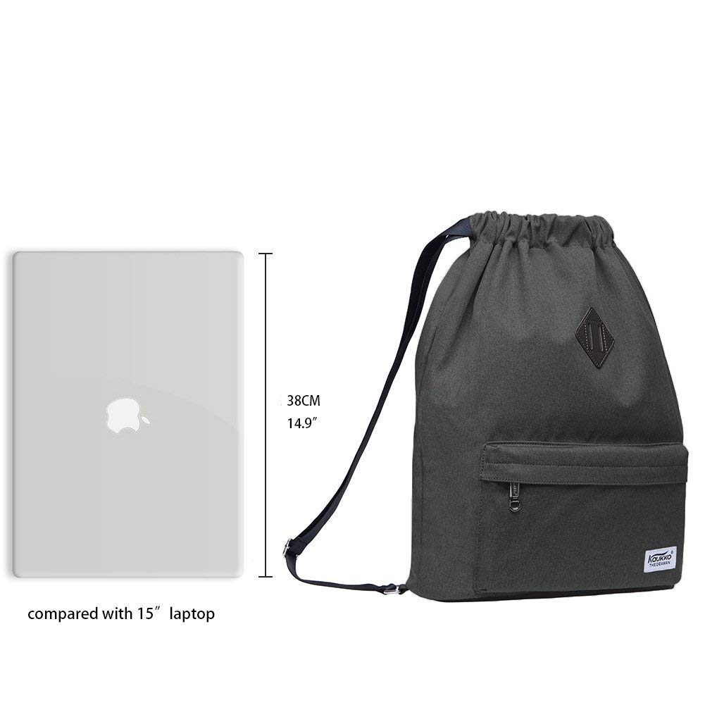 KAUKKO Drawstring Sports Backpack Gym Yoga Bag Shoulder Rucksack for Men and Women(1031-Armygreen)