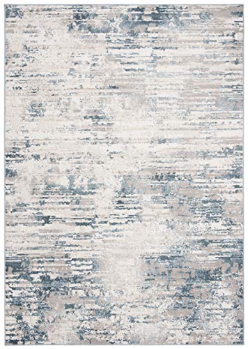 SAFAVIEH Vogue Collection 5'3" x 7'6" Cream / Teal VGE145A Modern Abstract Area Rug