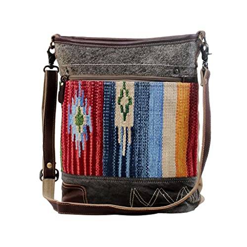 Myra Bag Technicolor Shoulder Bag Upcycled Cotton & Hair Leather S-3060