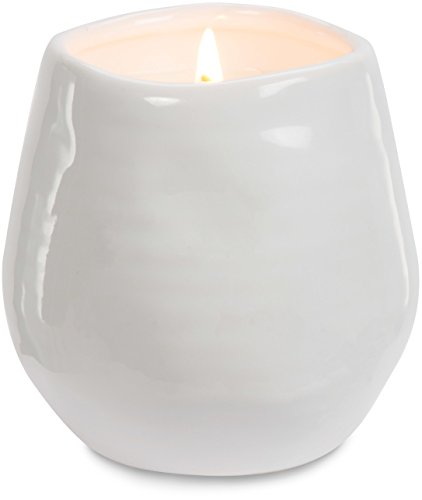 Pavilion Gift Company 77114 Plain Dandelion Always Wished for a Friend Like You White Ceramic Soy Serenity Scented Candle