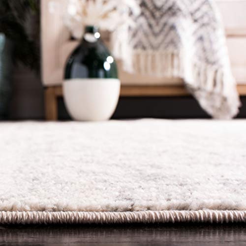 SAFAVIEH Madison Collection 8' x 10' Silver / Ivory MAD603G Oriental Snowflake Medallion Distressed Non-Shedding Living Room Bedroom Dining Home Office Area Rug