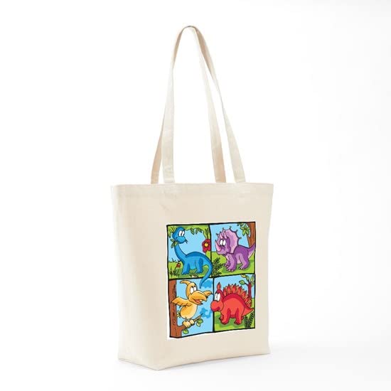 CafePress Dino Friends Tote-Bag Natural Canvas Tote-Bag,Shopping-Bag