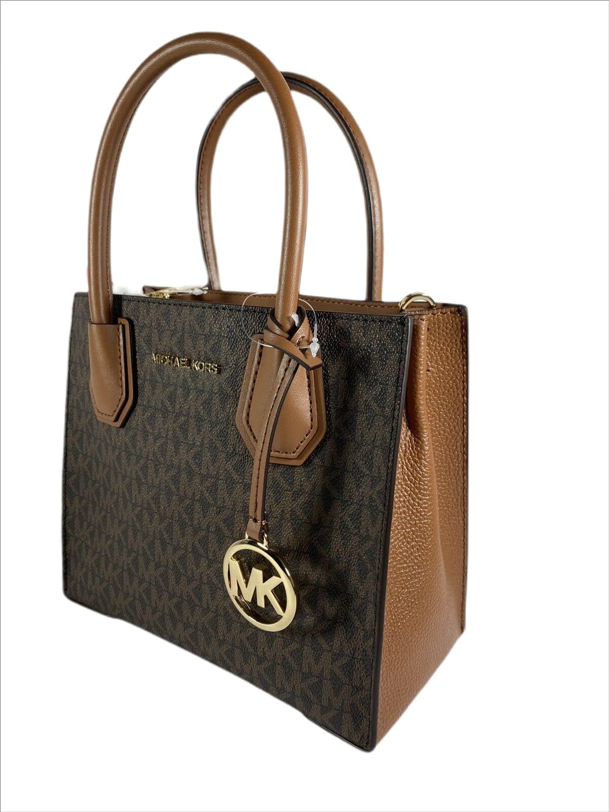 Michael Kors Mercer Medium Logo and Leather Accordion Crossbody Bag