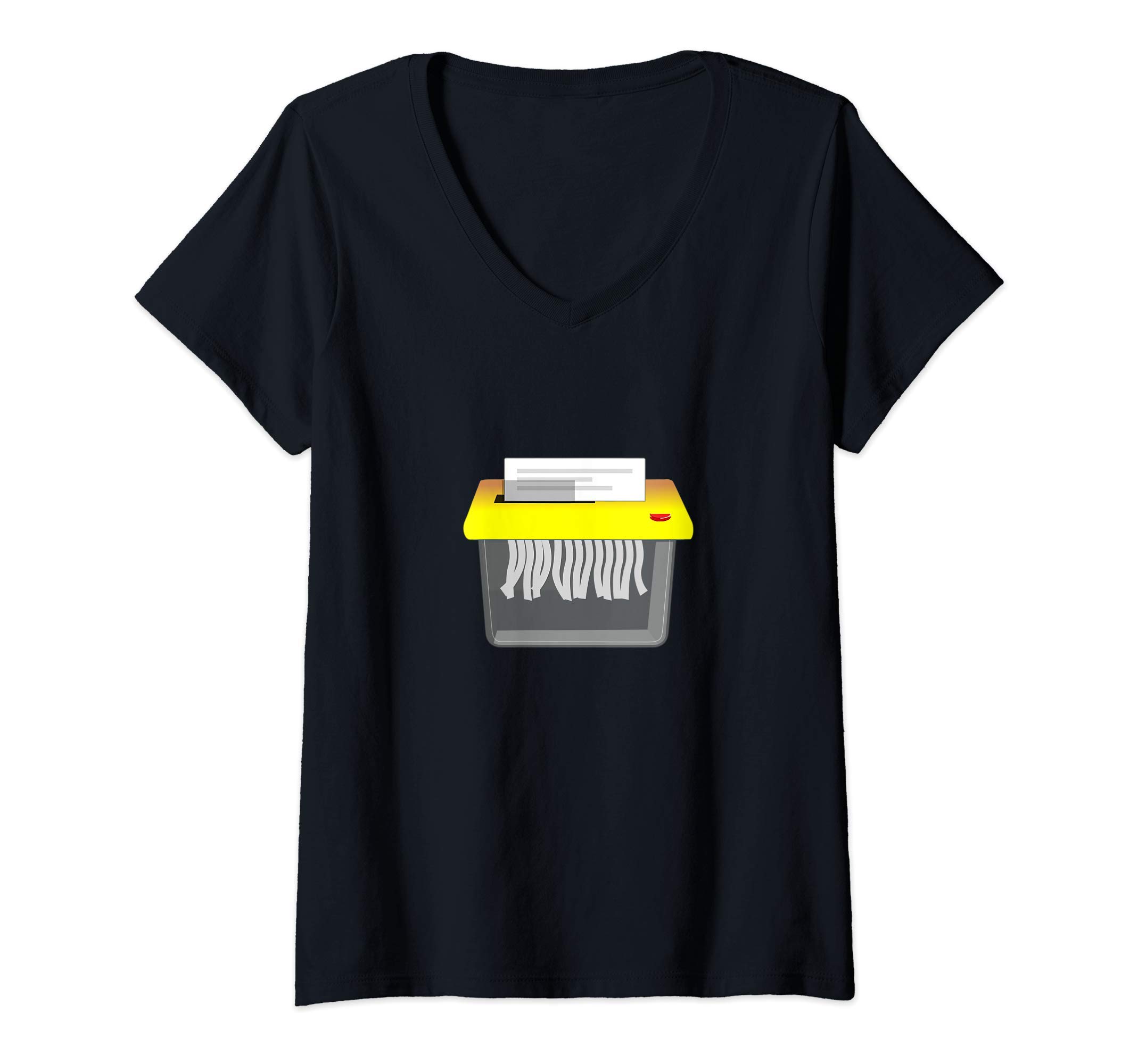 Womens Paper Shredder V-Neck T-Shirt