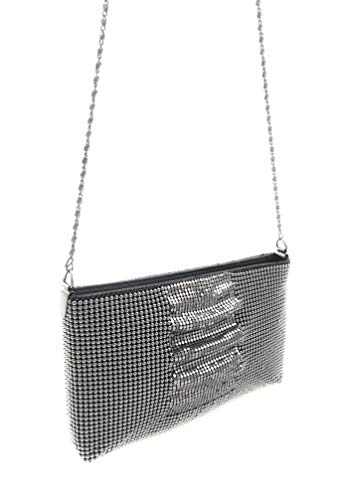 Frewahmesh Women clutch metal mesh evening purse bag for Cocktail Party Prom Wedding Banquet (Gun metal)