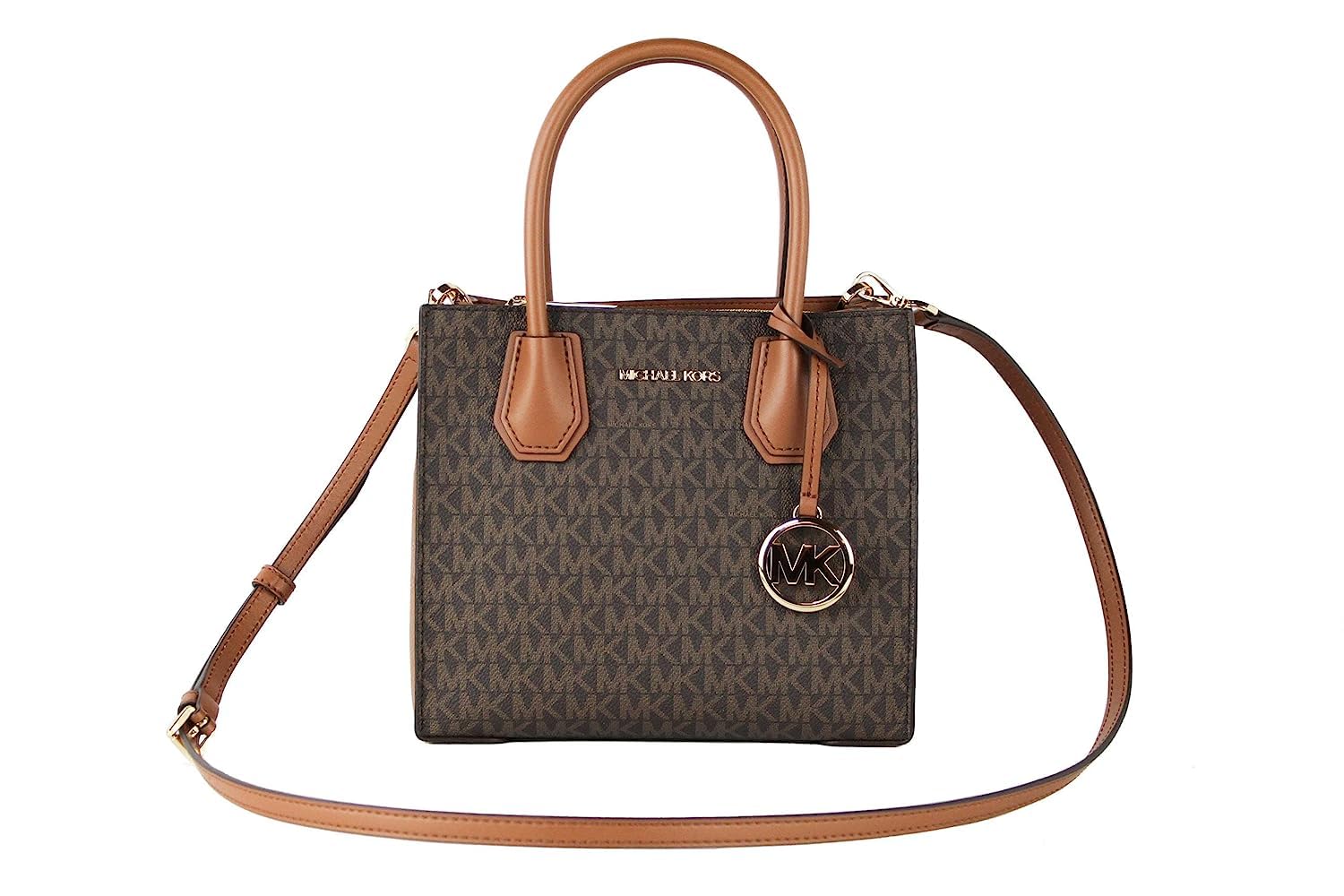 Michael Kors Mercer Medium Logo and Leather Accordion Crossbody Bag