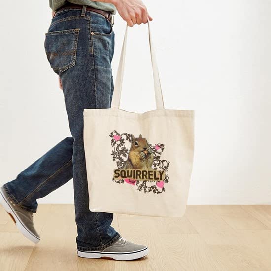 CafePress Squirrely Squirrel Lover Tote-Bag Natural Canvas Tote-Bag,Shopping-Bag