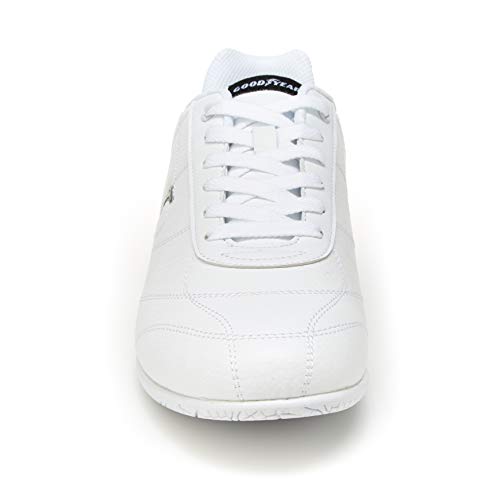 Goodyear Throttle Men's Low Top Racing Sneaker, Race Car Driving Shoes White-Navy