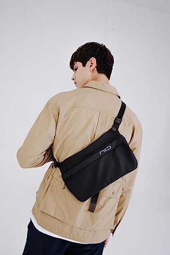 NIID Slim Sling Bag for Men, Anti Theft Crossbody Bag Small Waterproof Cross Body Sling Chest Bag Shoulder Backpack(Black)…