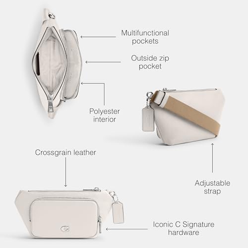 COACH Belt Bag in Crossgrain Leather, Chalk