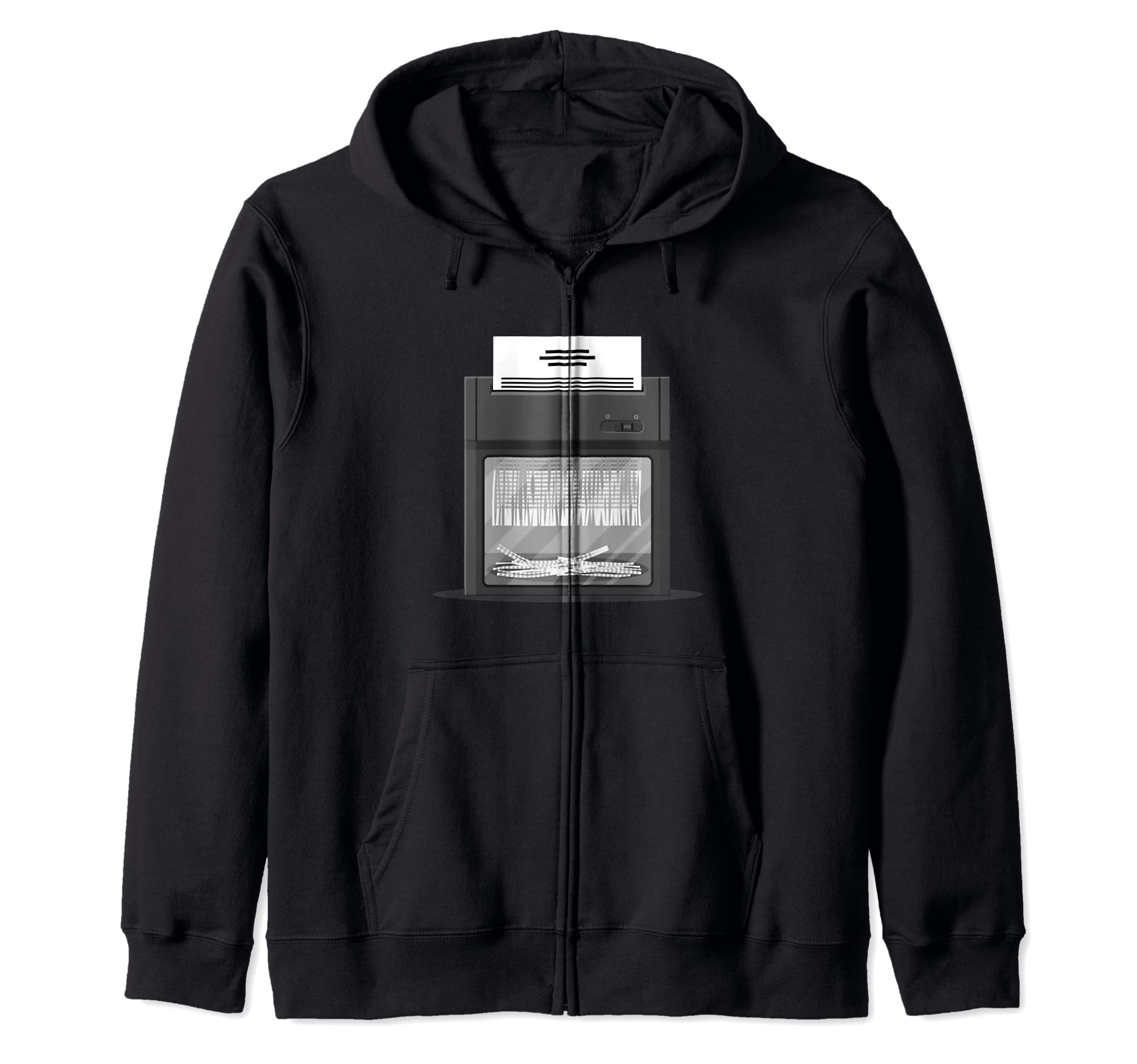 Paper Shredder Office Supply Graphic Art Zip Hoodie