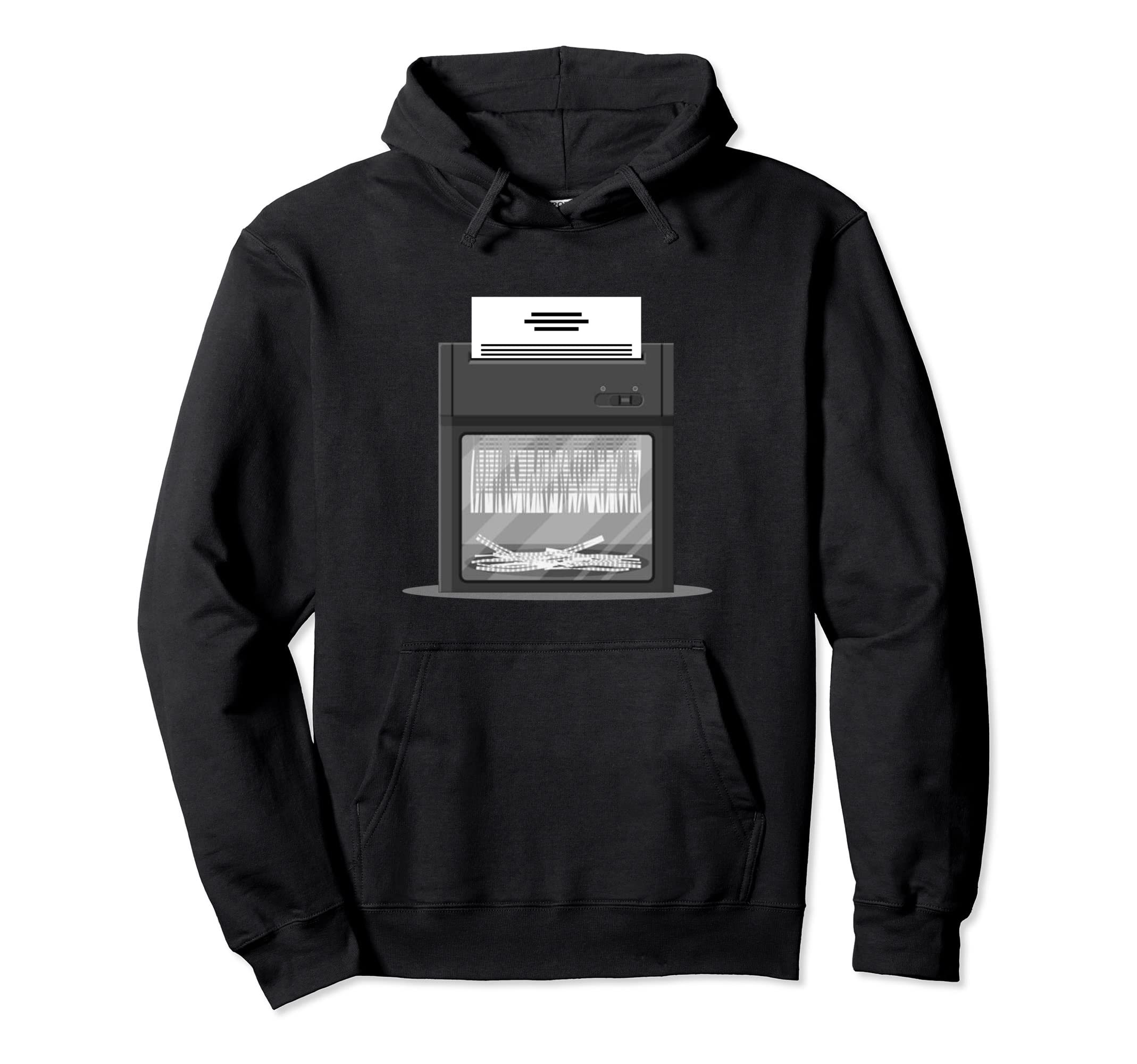 Paper Shredder Office Supply Graphic Art Pullover Hoodie