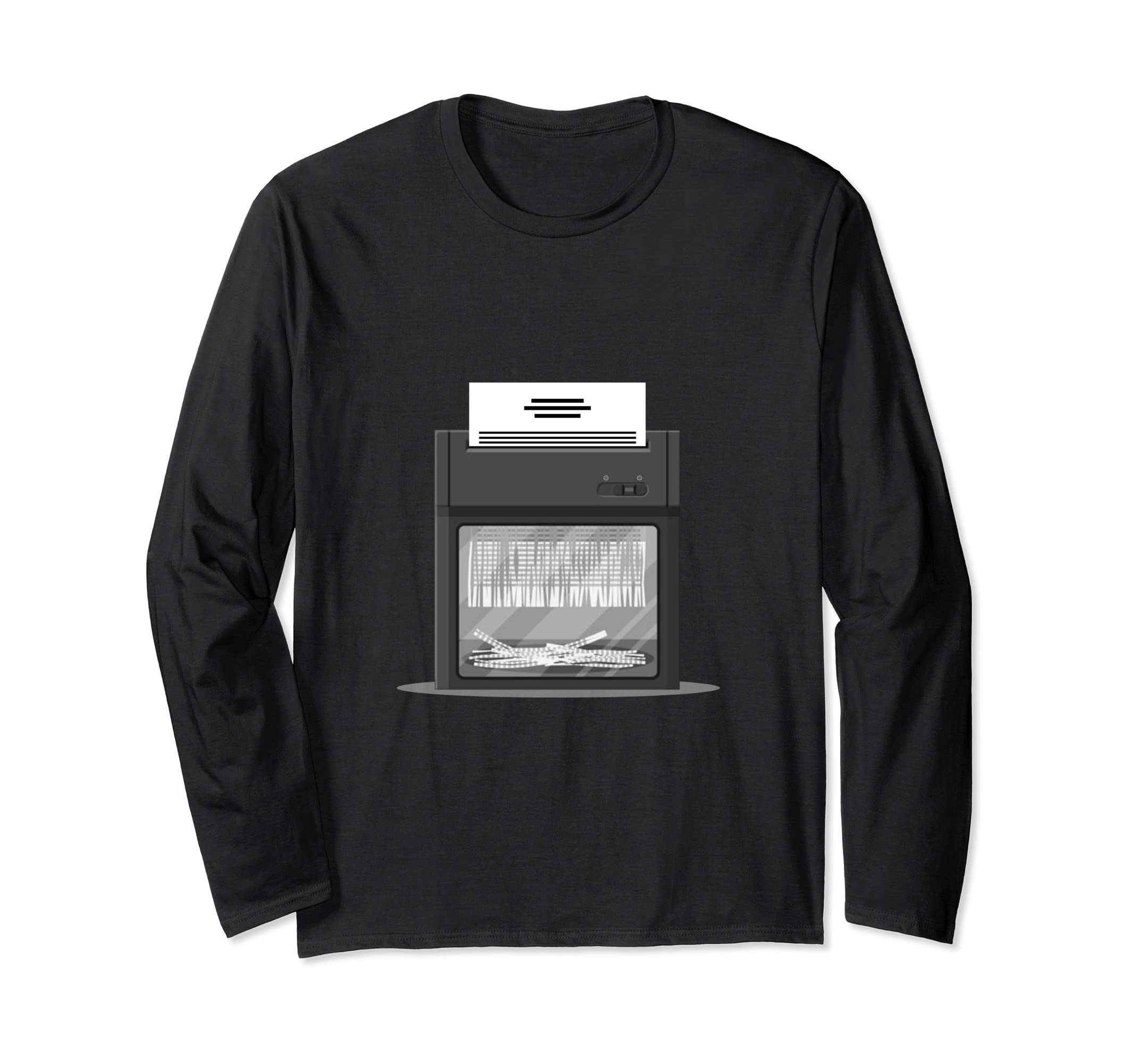 Paper Shredder Office Supply Graphic Art Long Sleeve T-Shirt