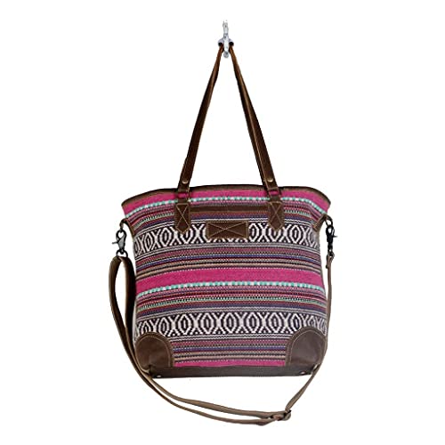 Myra Bag Exuberant Spirit Shoulder Bag Upcycled Cotton & Leather S-2816