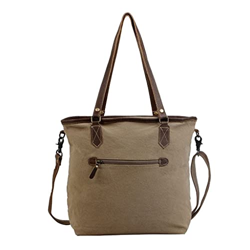 Myra Bag Exuberant Spirit Shoulder Bag Upcycled Cotton & Leather S-2816