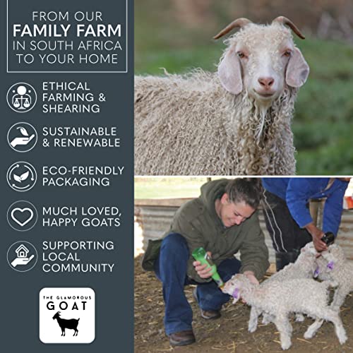 Mohair Wool Throw Blanket - 55% Mohair 34% Wool, Ultra Soft and Fluffy, Warm and Cosy Ethically-sourced Mohair and Wool Throw. 71β x 51β. Hemp Carrier Bag Included (Otago Spring)